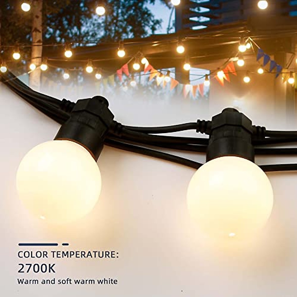PURPLE LEAF Solar Led String Lights Outdoor Shatterproof 24 Ft 12 Waterproof Bulbs with Commercial 8 Lighting Modes Decorative for Gazebo Yard Garden Pergola with Solar Christmas Powered Light