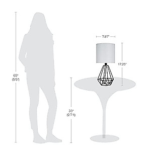 Catalina 22771-001 Mid-Century Modern Open Metal Cage Table Desk Lamp, 17.25", Matte Black