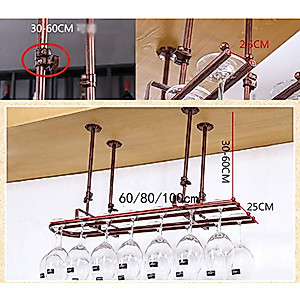 Wine Racks Metal Wine Rack, Glassware Rack, Hanging Wine Rack, Hanging Goblet Rack, Creative Wine Glass Rack (Size : L80*25CM)