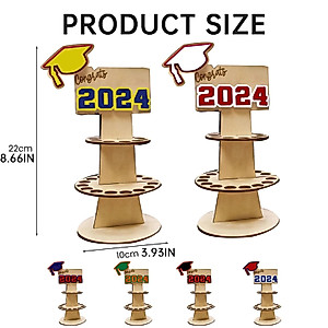 2024 Graduation Gift Money Holder 2024 Graduation Greeting Cards Double Layer Cash Holders with 25 Holes Unique Cash Gift Ideas for Organizer Wooden Graduation Holder Congratulation Card Rack