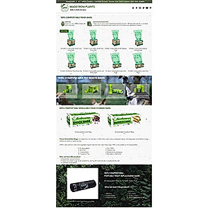 UNNI 100% Compostable Dog Poop Bags, Extra Thick Pet Waste Bags, 270 Count, 18 Refill Rolls, 9x13 Inches, Earth Friendly Highest ASTM D6400, Europe OK Compost Home and Seedling Certified,San Francisco