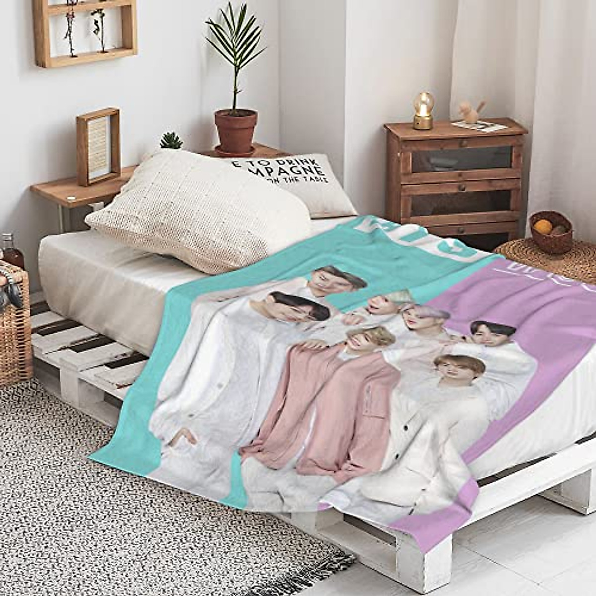 Kpop Merchandise Blanket Ultra Soft Warm Throw Blanket Fuzzy Bedding for Traveling Camping Couch Sofa Gifts 50"X40"