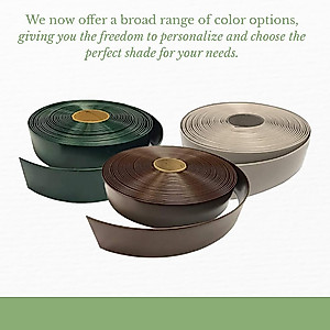 Jejavu Sunniland Patio 1.5 inch Wide x 20' Roll Vinyl Strap for Patio Pool Lawn Garden Furniture- Make Your Own Replacement Straps.20 Free Strap Fasteners Included! (Brown)