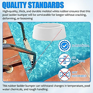 TonGass (4-Pack, White) Outside Pool Ladder Bumpers for Inground Pool - Pool Ladder Rubber End Caps Fit 1.9" Standard Swimming Pool Ladder Tubing Bumper Caps for Inground Pool Ladder Step End Caps