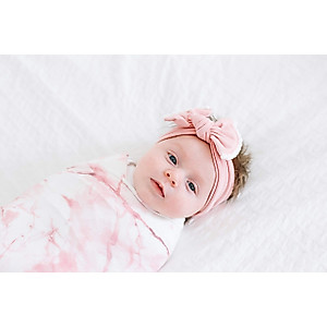 Large Premium Knit Baby Swaddle Receiving Blanket "Roxy" by Copper Pearl