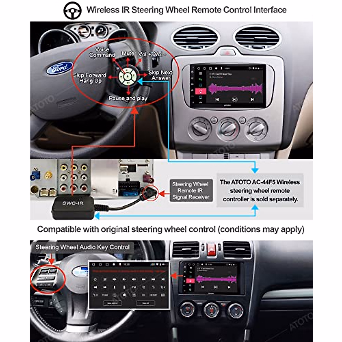 ATOTO S8 Premium 7inch Double-DIN Android Car Stereo, Wireless CarPlay & Android Auto, Dual Bluetooth w/aptX HD, QLED Display,Split Screen, HD Rearview with LRV, USB tethering,SCVC and More, S8G2B74PM