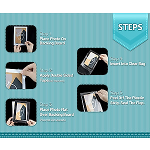 Golden State Art, 100 Pack Clear Bags for Mats, Pictures, Acid-Free, 4-3/4" x 6-1/2"