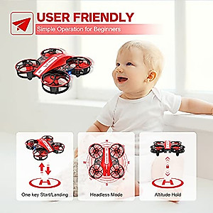 NEHEME NH330 Mini Drones for Kids Beginners Adults, RC Small Helicopter Quadcopter with Headless Mode, Auto Hovering, Throw to Go, 3D Flip and 2 Batteries, Indoor Flying Toys/Gift for Boys Girls