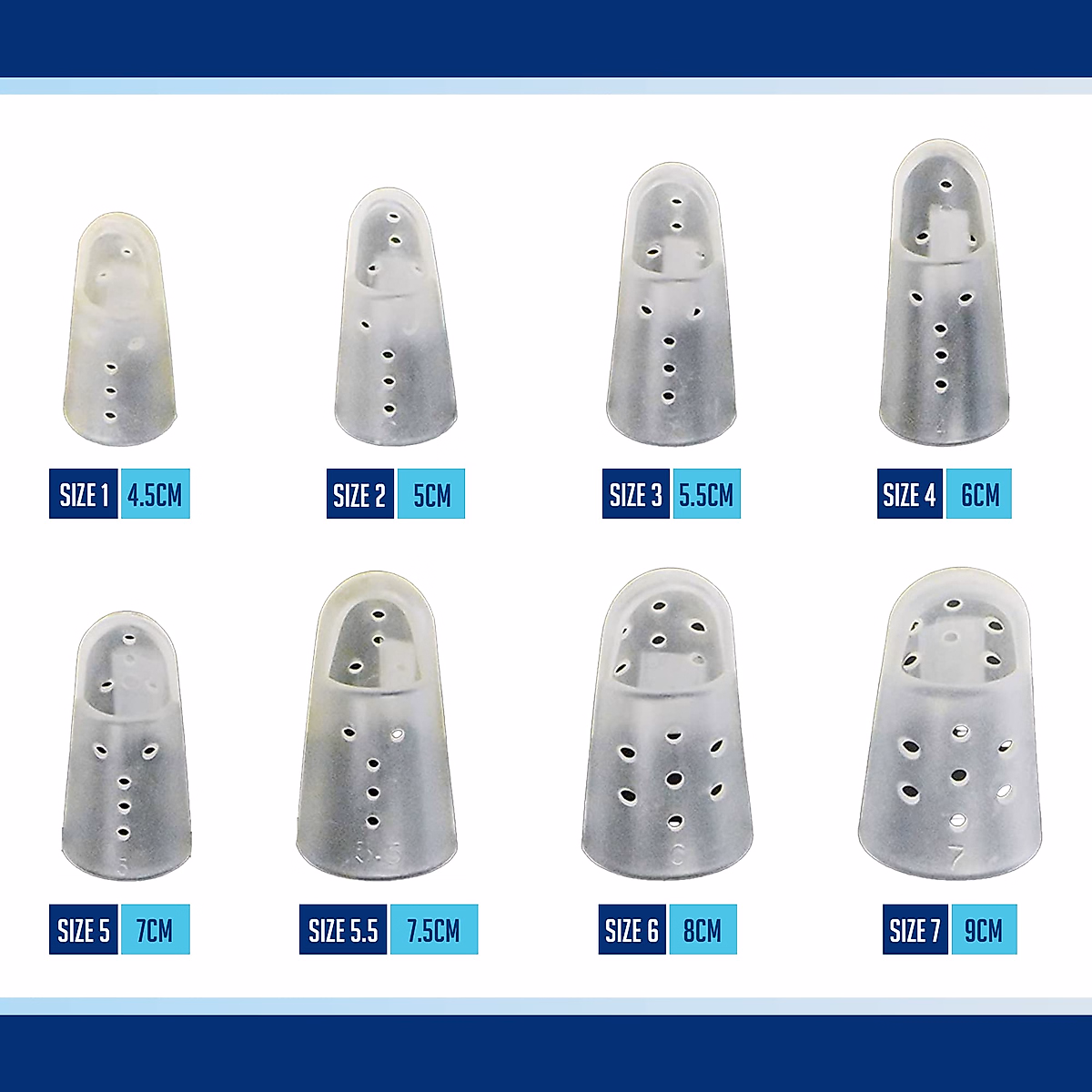 STAX Finger Splint Kits - Hand Injury Support Splints, For Mallet Finger and Nail Bed Fingertip Injuries, Durable ABS Plastic Splinting, 8 Assorted Size Options, Clear, by BraceOn