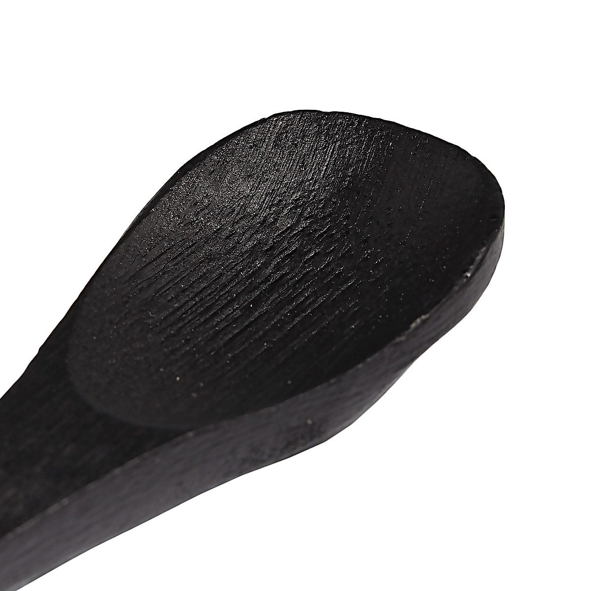 BambooMN Bamboo Black Serving Spoons, Mini Salt Spoon/Tiny Wooden Spoons for Spices, 10pcs Black Oval 3.5"