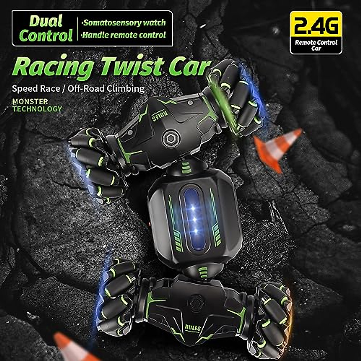 Gesture Sensing RC Stunt Car Toys for 8-12 yr Boys&Girls Best Birthday Gifts- 2.4 Ghz 4WD 360°Spins Hand Controlled All Terrains Monster Truck Car Birthday Presents for Kids Age 8 9 10 11 12yr