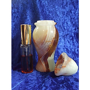 Shofars From Afar Genuine Alabaster Box 6.5" Tall w/ 30ML Spikenard Magdalena Perfume