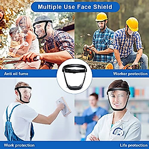 BFhongly Plastic Face Shield (2 Pack) Full Safety Face Protection Equipment with for Unisex and Adult, Reusable No Fogging Transparent Face Shield with Adjustable band, High-Definition Black