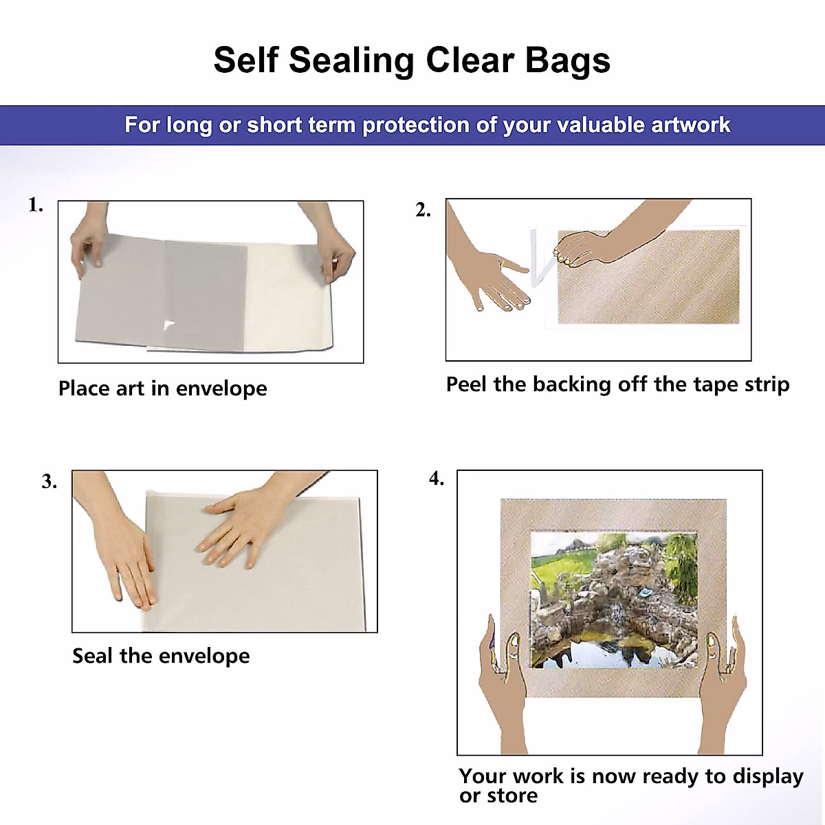 Falling in Art Acid Free 1.496mil (Single Side) Crystal Sealed Clear Bags for 18x24 Art Prints, Photos, 18 1/2 Inches by 24 2/5 Inches, 25-Pack