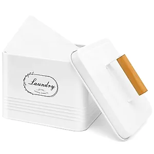 Holismo Dryer Sheet Container with Lid for Laundry Room Organization and Storage, Galvanized Metal Farmhouse Design Dryer Sheet Holder for Laundry Room Decoration, Dryer Sheet Dispenser Container