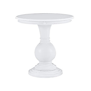 Powell White Pedestal Accent Table Pickins Round