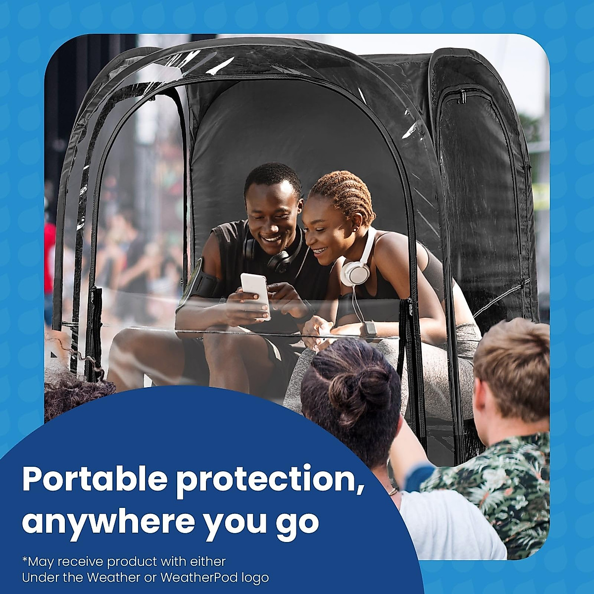 WeatherPod – The Original XXL 1-2 Person Pod – Pop-Up Weather Pod, Protection from Cold, Wind and Rain - Black
