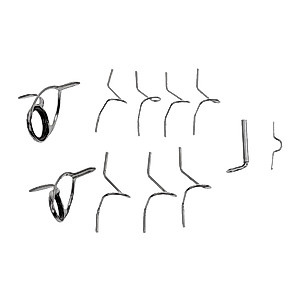 Tachiuwa 22 Piece Fly Fishing Rod Guides and Tip Tops Repair Kit DIY Eye Rings Guides, Different Sizes