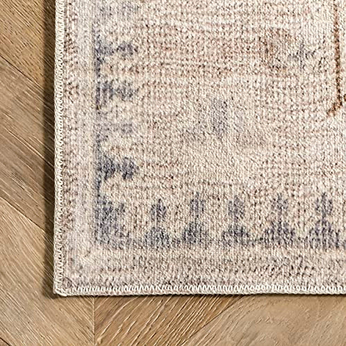 nuLOOM Krystin Distressed Machine Washable Area Rug, 6', Beige