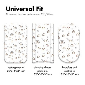 Gllquen Baby Bassinet Crib Sheets Set, Breathable Cozy Fitted Mattress Sheet, Elastic Travel Crib Fashionable Floral Pattern, Standard Cradle Safe Sheets for Baby Boy Girls 32"X16" (Rainbow)