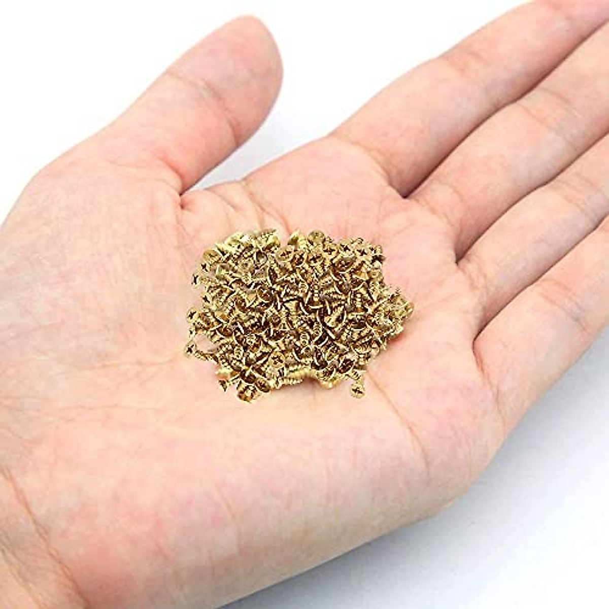 Small Household Screw, Linwood Phillips Flat Head Wood Screw [DIY Screw] for Kitchen/Office Decoration, Boxes/Pictures Decorative Accessories, ＃3 Screw, 200pcs (2×6mm/0.07×0.23in, Gold)