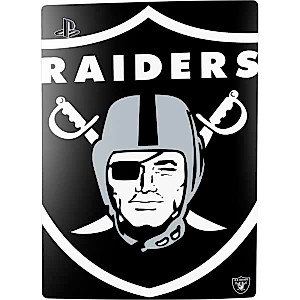 Skinit Decal Gaming Skin Compatible with PS5 Bundle - Officially Licensed NFL Las Vegas Raiders Large Logo Design