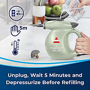 BISSELL SteamShot Deluxe Hard Surface Steam Cleaner with Natural Sanitization, Multi-Surface Tools Included to Remove Dirt, Grime, Grease, and More, 39N7A