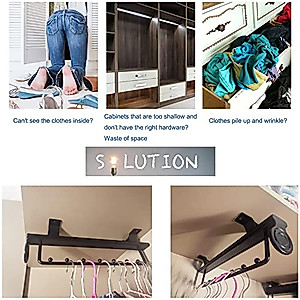 Extendable Clothes Rail - Sliding Wardrobe Closet Rod, Wardrobe Clothes Rails, Sliding Telescopic Rod For Wardrobe Wardrobe Laundry Room, Space Saving Hangers Organizer ( Size : 350MM/14INCH )