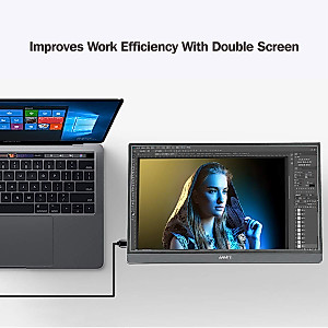 Anmite Portable Gaming Monitor 15.6 Inch Mobile Computer Display External Display for Xbox PS4 Phone with Speakers Type-C USB-C HDMI IPS UHD 1080P LED Screen
