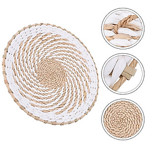 Kichvoe Woven Wall Hanging Baskets Decorative Rattan Basket Rattan Basket Wall Decor Wall Basket Decor Unique Wall Decor Woven Wall Plate Decor Basket Wall Art Grass Round Wall Decoration