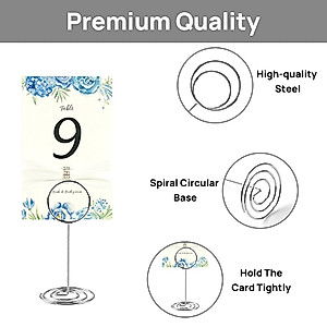 FGY 20PCS Table Number Holders, 3.35” Place Card Holders, Small Table Number Stands, Picture Memo Photo Holders for Table, Table Sign Holders for Centerpieces Wedding Party Graduation Reception,Silver