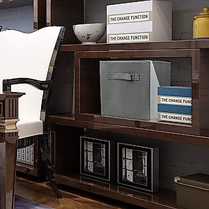 EBIGIC storage bins collapsible storage bins,cube storage organizer (Pack of 6) 9 * 7.5 * 7.5inch,For home and office Collapsible Closet Shelf Organizers, Drawer Organizers (Grey)