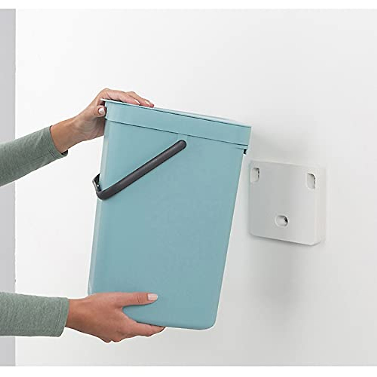 UNNIQ Trash can, 1pc Plastic Rectangular Small Trash Bin, Waste Paper, Trash Bin Container, with Handle, for Bathroom, Kitchen, Home Office, Dormitory Size: 22 * 27.9 * 40.1cm