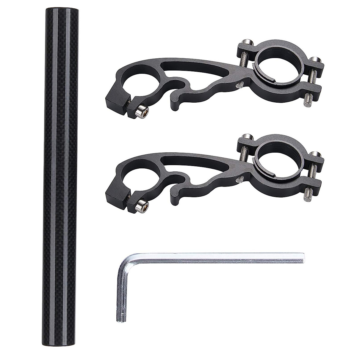 Yizhet Bike Handlebar Extension,Bicycle Handlebar Extender Multifunction Double Bike Handlebar Bracket Extender for Holding Bicycle Speedometer, GPS, Phone Mount Holder(25cm)