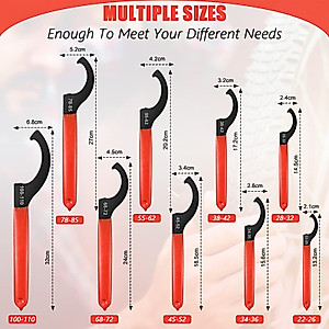 Honoson 9 Pieces Spanner Wrench Set Adjustable Shock Coilover Wrench Spanners Hook Wrenches Tools Coilover Wrench Steel Spanner for Suspension System and Shock Adjustments