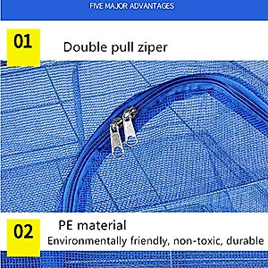 Tingrua Herb Drying Net 3 Layers Mesh Fishing Net Hanging Dry Rack Foldable with Zipper(35x35x65cm/13.8x13.8x25.6Inch)