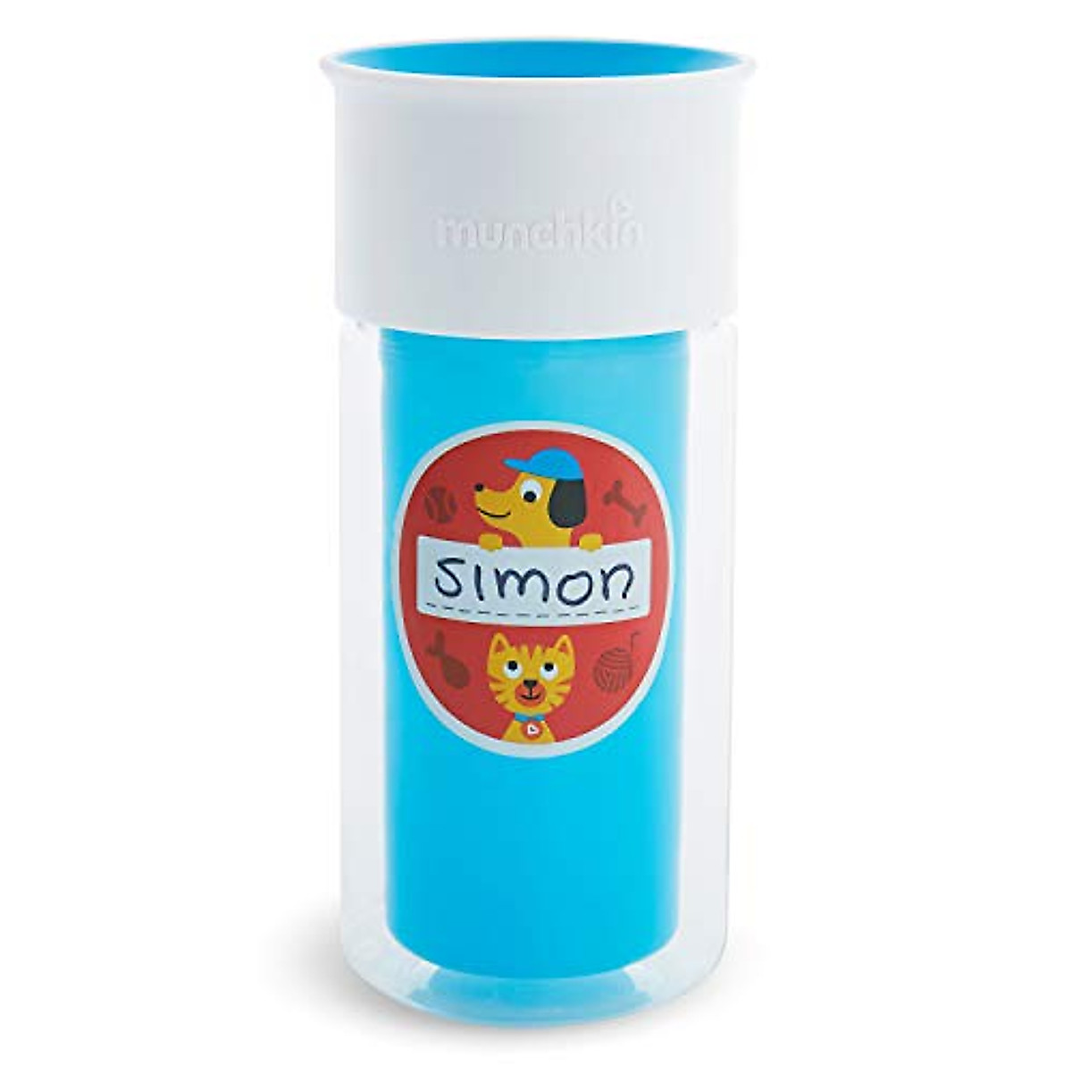 Munchkin® Miracle® 360 Insulated Sippy Cup, Includes Stickers to Customize Cup, 9 Ounce, Blue
