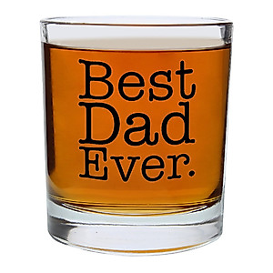 ThisWear Father Day Gifts for Dad Best Dad Ever Birthday Gifts for Dad Perfect Gifts for Dad Gift Lowball Glasses 2-Pack Round Lowball Tumbler Set Black