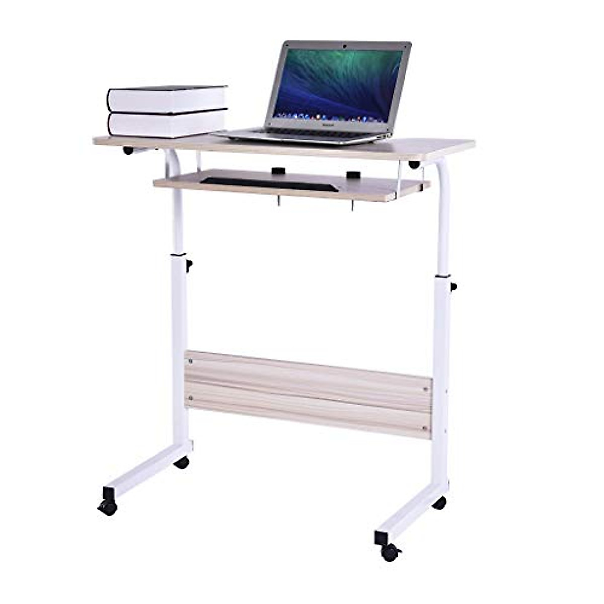 Removable Home Office Desk Can Be Raised and Lowered Mobile Computer Desk,with Wheels at The Bottom