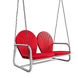 Live Casual Retro Metal Porch Swing (Red)