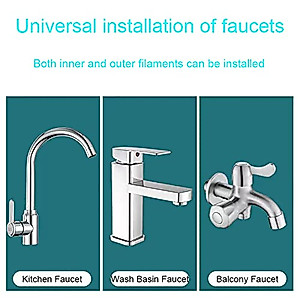 Universal 1080° Large-Angle Rotating Faucet Extender, Adjustable Faucet Extender Aerator Robotic Arm Water Nozzle Faucet Adaptor, Kitchen Splash Filter Tap Extend with 2 Water Outlet Modes