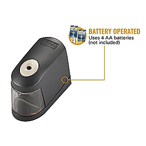 Bostitch Battery Desktop Pencil Sharpener, Black (02697)