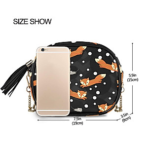 ALAZA PU Leather Small Crossbody Bag Purse Wallet Cute Forest Animals With Fox Cell Phone Bags with Adjustable Chain Strap & Multi Pocket