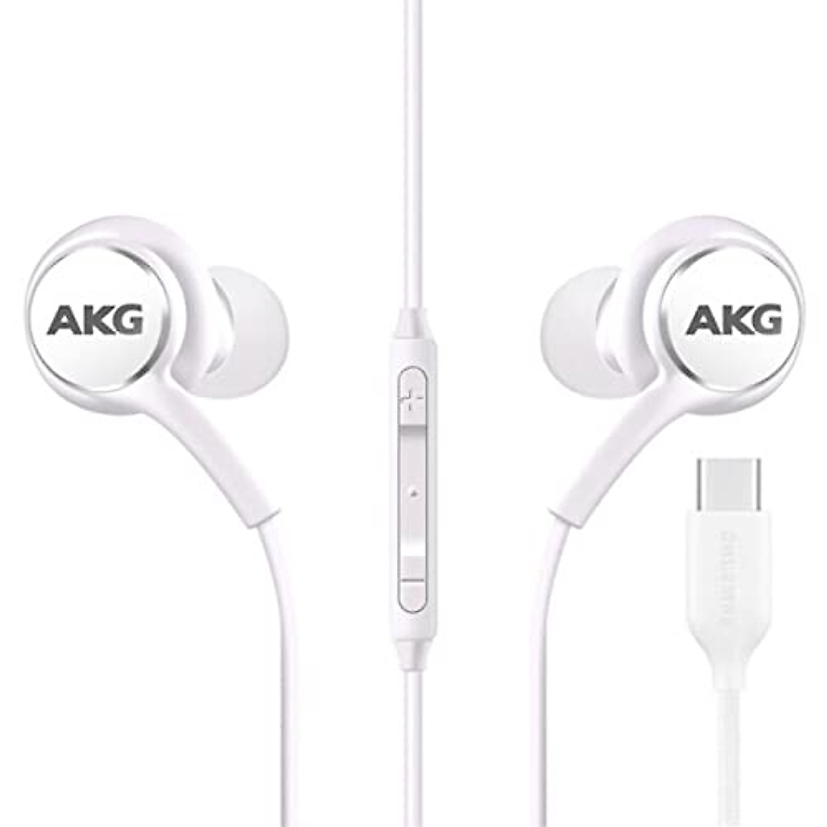 2022 Wired Earbud Stereo Headset for Samsung Galaxy S22 Ultra S21 Ultra Galaxy S20 Ultra 5G, Note 10, Note 10+ - Designed by AKG - C-Connector with Microphone and Volume Remote - White