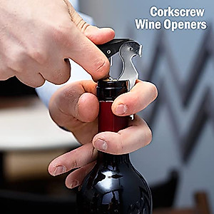 16 Pieces Wine Keys Opener Black Travel Corkscrew Wine Opener Waiter Corkscrew Wine Opener Beer Bottle Opener Bartender Key Wine Opener for Home Office Kitchen Restaurant Bar Applications