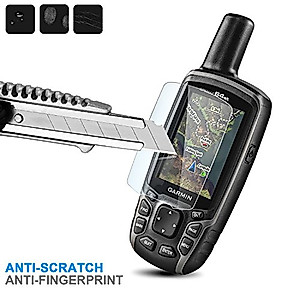 AKWOX (Pack of 4) Tempered Glass Screen Protector for Garmin GPSMAP 62 64 64s 64st, 0.3mm 9H Hard Scratch-resistant Protective Film for GPSMAP 62 62s 62sc 62st 62stc 64 64s 64st GPS