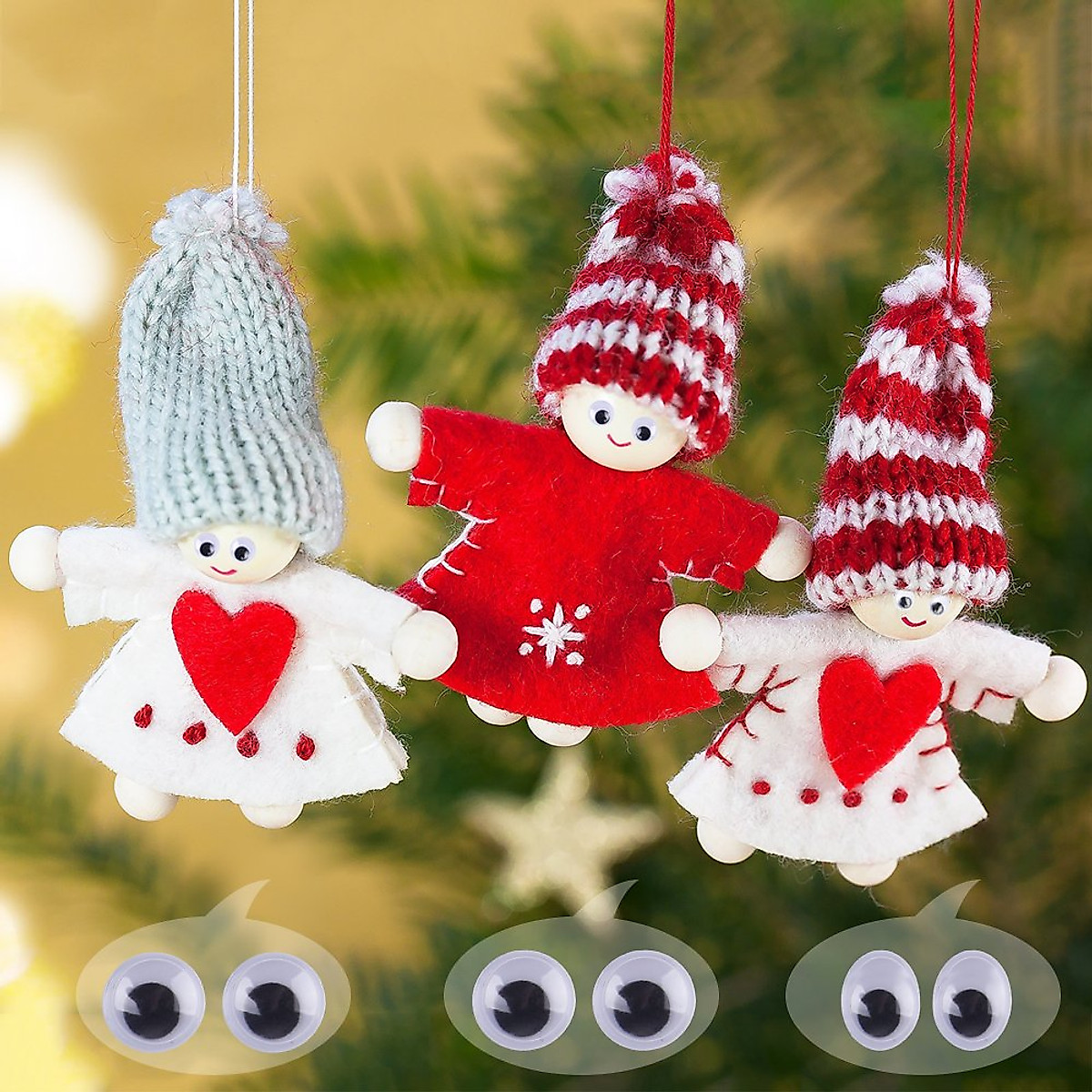 KUUQA 1220 Pieces Self Adhesive Wiggle Googly Eyes (Assorted Sizes)
