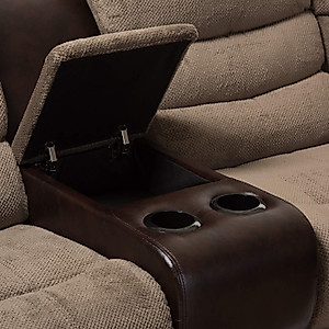 Baxton Studio Robinson Reclining Sectional in Taupe