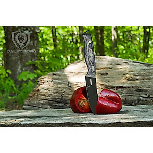 Dalstrong Paring Knife - 4 inch - Delta Wolf Series Knife - Ultra-Thin & Zero Friction Blade - HC 9CR18MOV Steel - Black Titanium Nitride Coating - G10 Camo Handle Kitchen Chef Knife - Leather Sheath