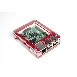Zebra Case - Raspberry Pi 3 B+, Pi 2, Pi B+ and 2B (Berry Red) with Heatsinks ~ C4Labs